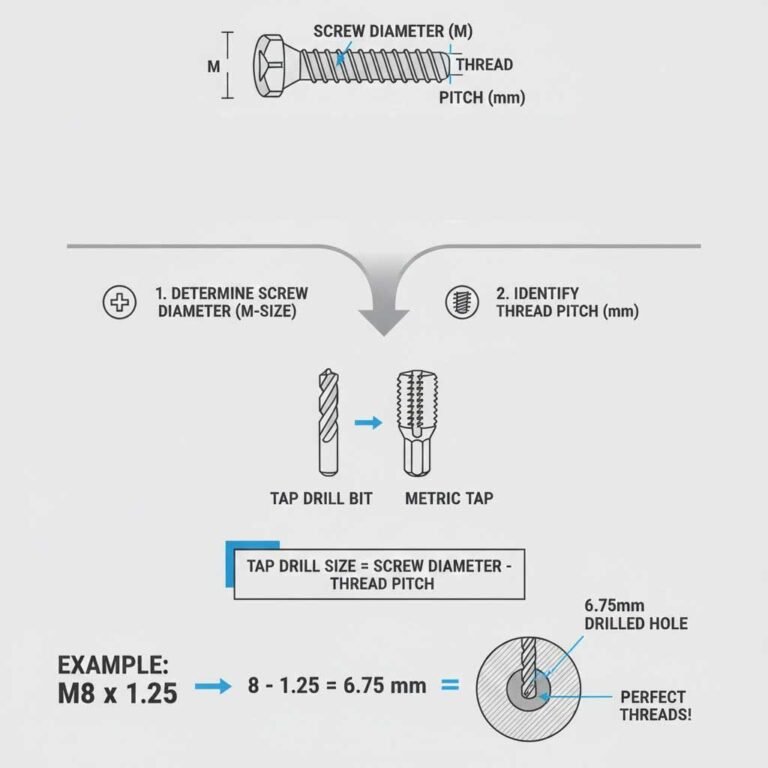 Tap Drill Size Chart for Metric and Imperial Screws - Hardware Size