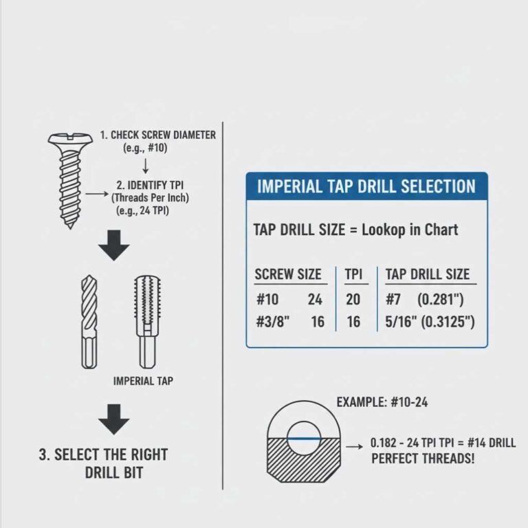 Tap Drill Size Chart for Metric and Imperial Screws - Hardware Size
