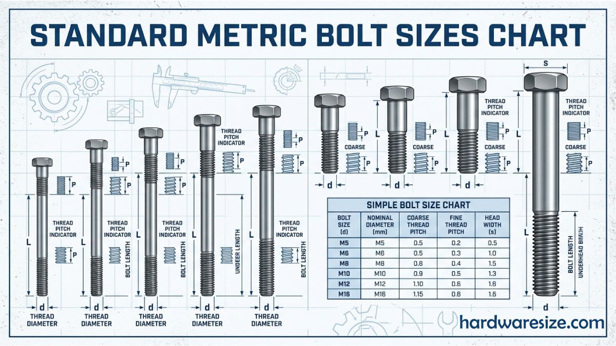 Standard Metric Bolt Sizes Chart – Complete Guide - Hardware Size