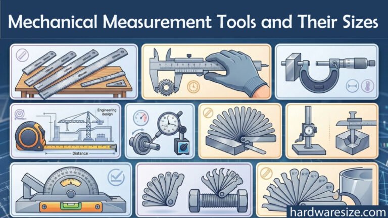 Mechanical Measurement Tools and Their Sizes - Hardware Size
